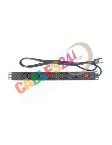Rack PDU 1U 19'' 10 x IEC 320 C13 Socket, IEC C14 plug input and switch