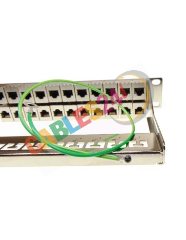 Panel CAT6a apantallado 48 tomas RJ45 hembra hembra con guia de cables