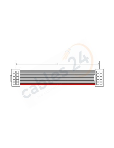 IDC Flat Ribbon Cable 10 pins (2x5) 2.54 mm, 20 Ctms length