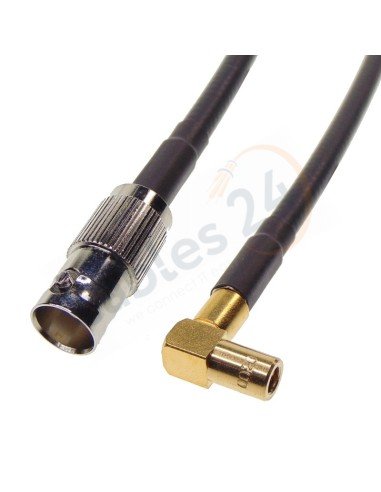 Cable RG223 SMB macho acodado a BNC Hembra