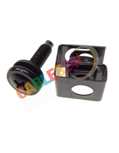 Kit tornilleria para rack M5 tornillo y tuerca con clip