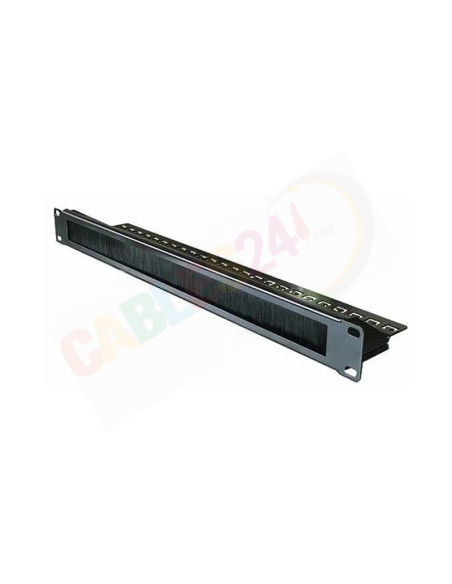 1RU 19" Pass-Through Filler Panel with Brush and Rear Cable Manager