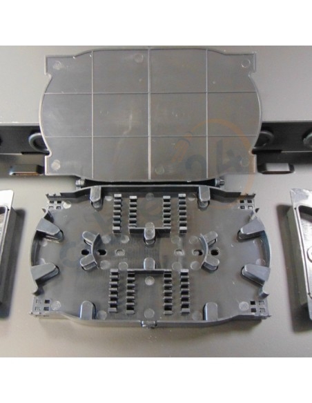 Fiber Optic Splice Tray 19'' 1U 24 x LC OM4 multimode Duplex