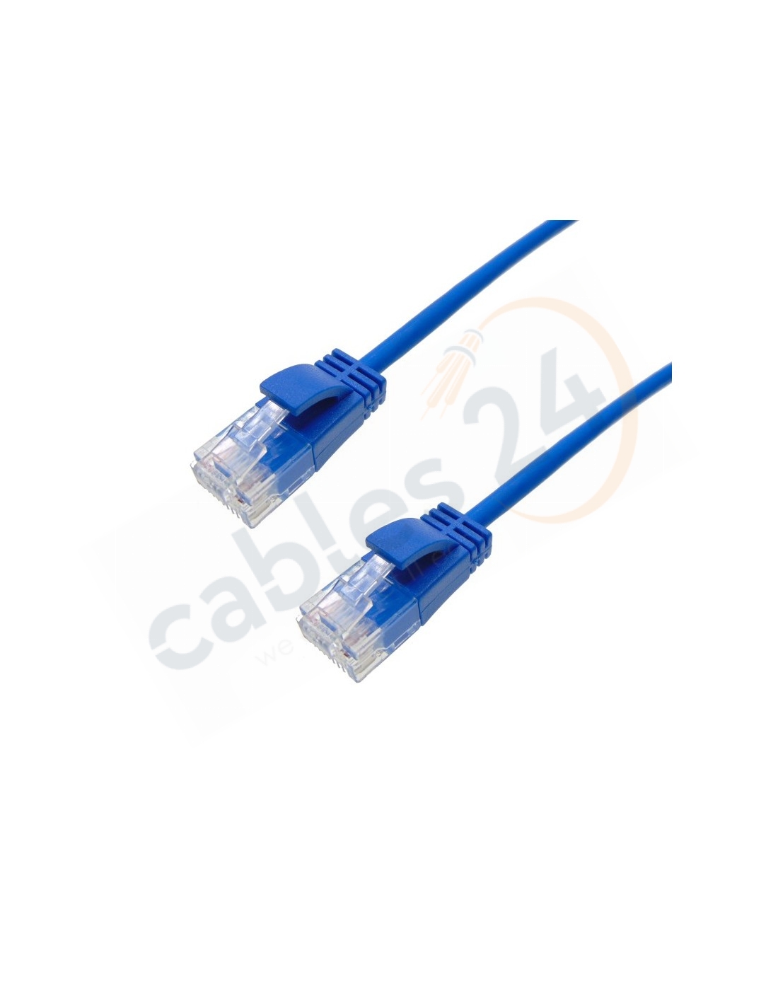 Cable Patchcord Ethernet CAT6A UTP LSZH Ultra-Slim Blue Color 3.8mm